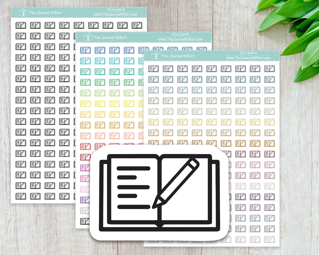 STUDY, Homework, Mini Icon, Label Planner Stickers, Bujo, Functional ...