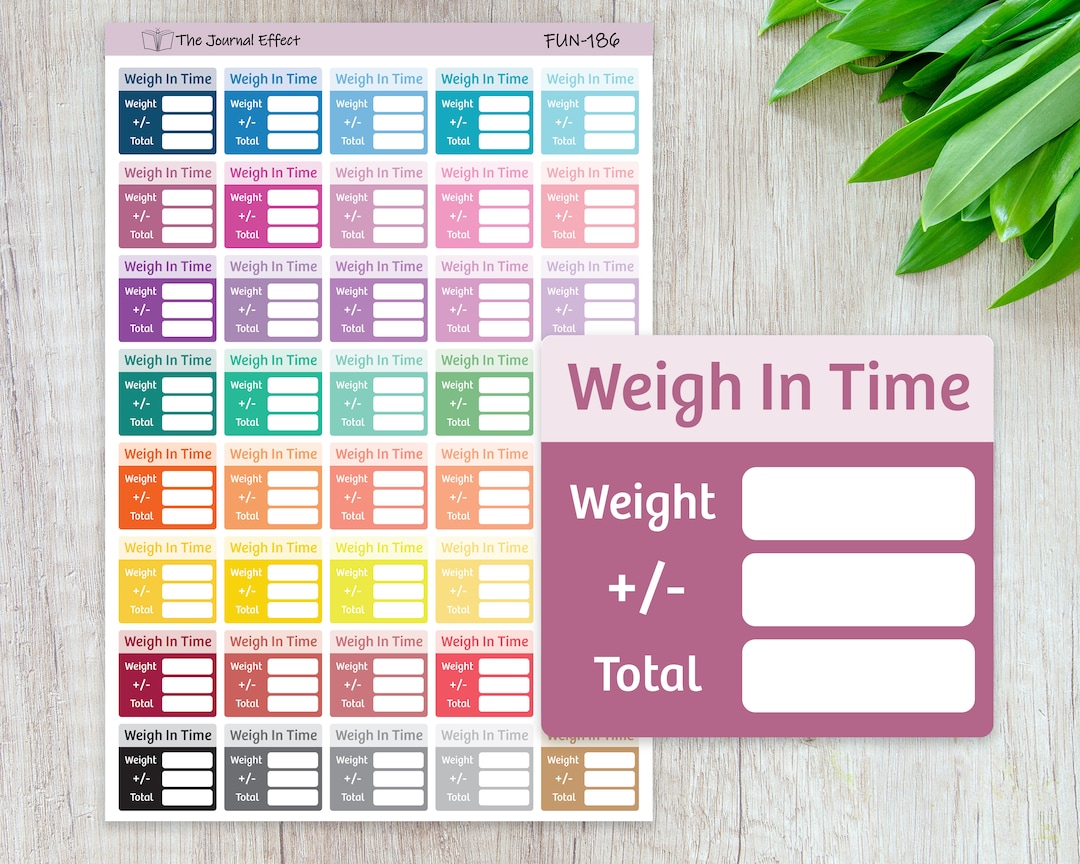 Weight Tracking Label Stickers, FUN-186 - Etsy
