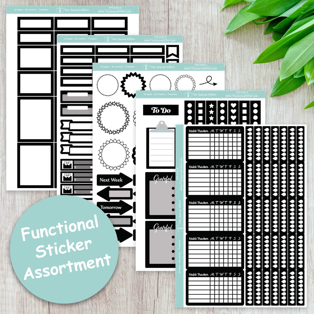 Functional Sticker Variety Pack, Functional Label Planner Stickers for ...