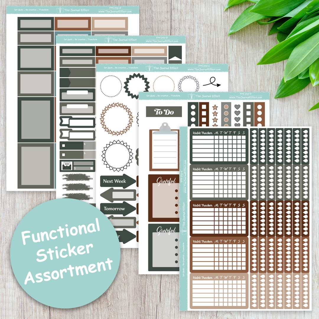 Functional Sticker Variety Pack, Functional Label Planner Stickers for ...