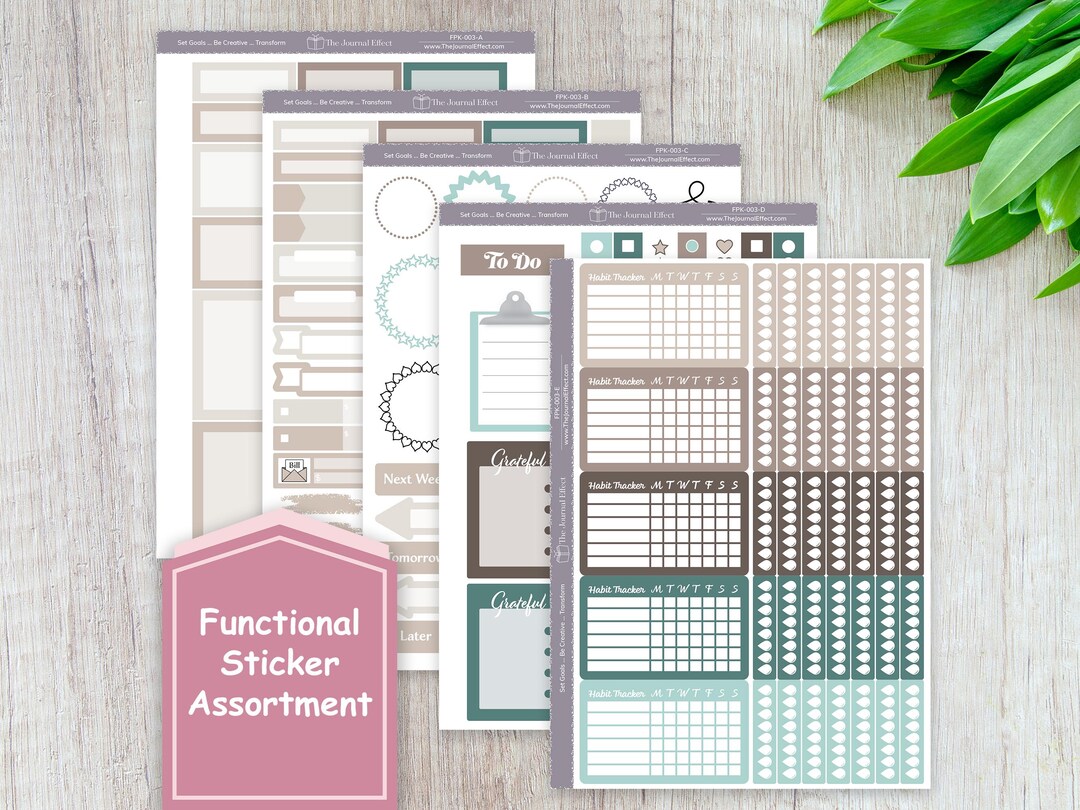 Functional Sticker Variety Pack, Label Planner Stickers, Stationery ...