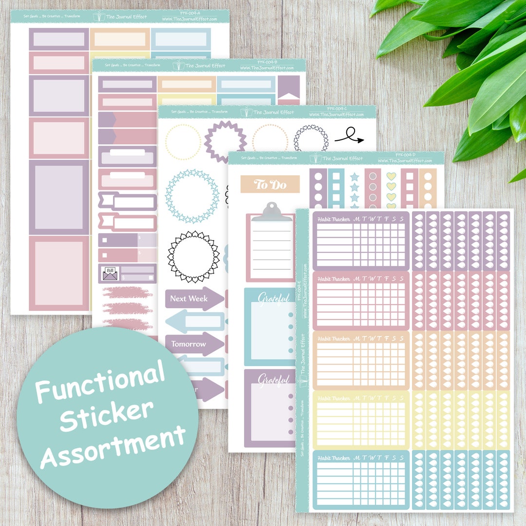 Functional Sticker Variety Pack, Functional Label Planner Stickers for ...
