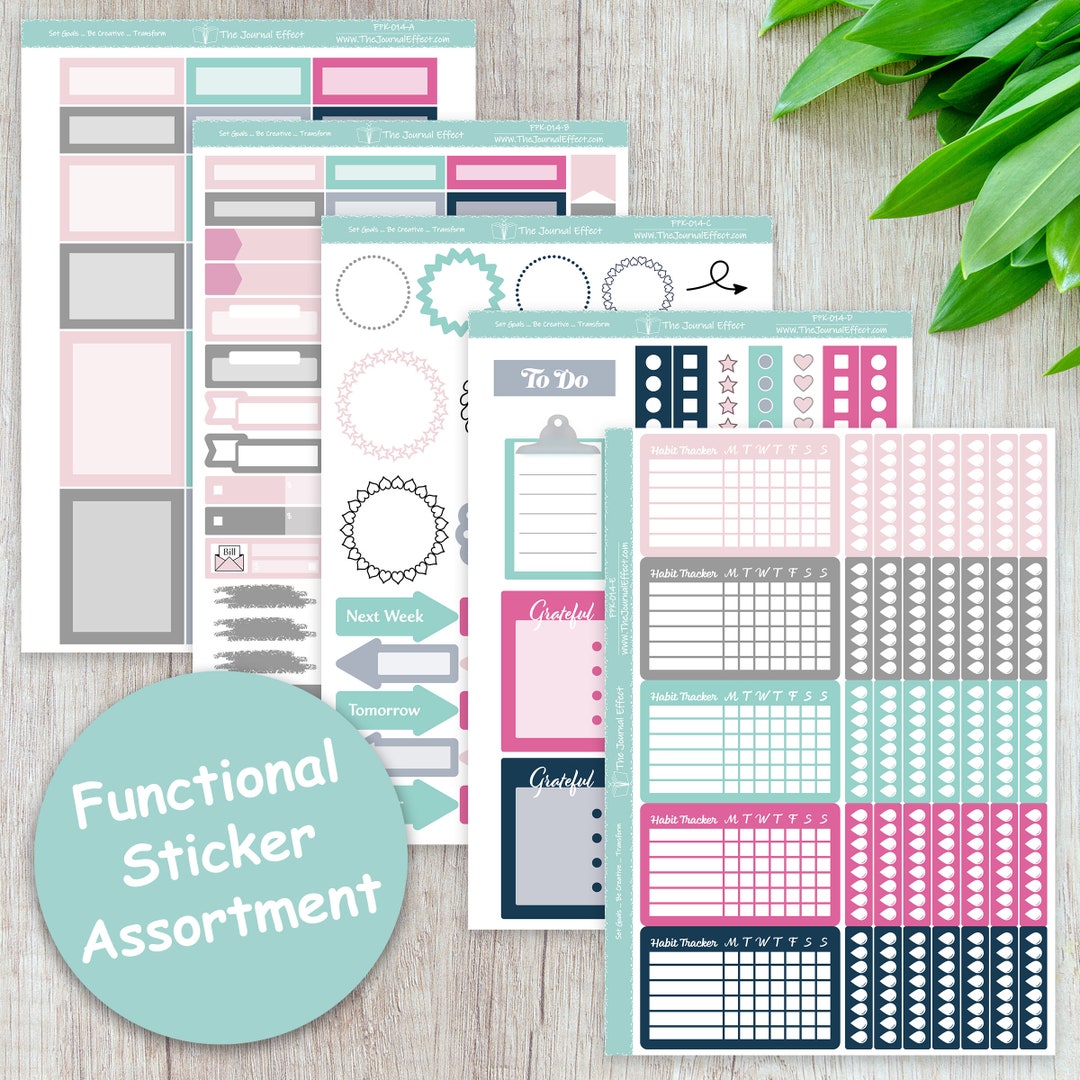 Functional Sticker Variety Pack, Functional Label Planner Stickers for ...