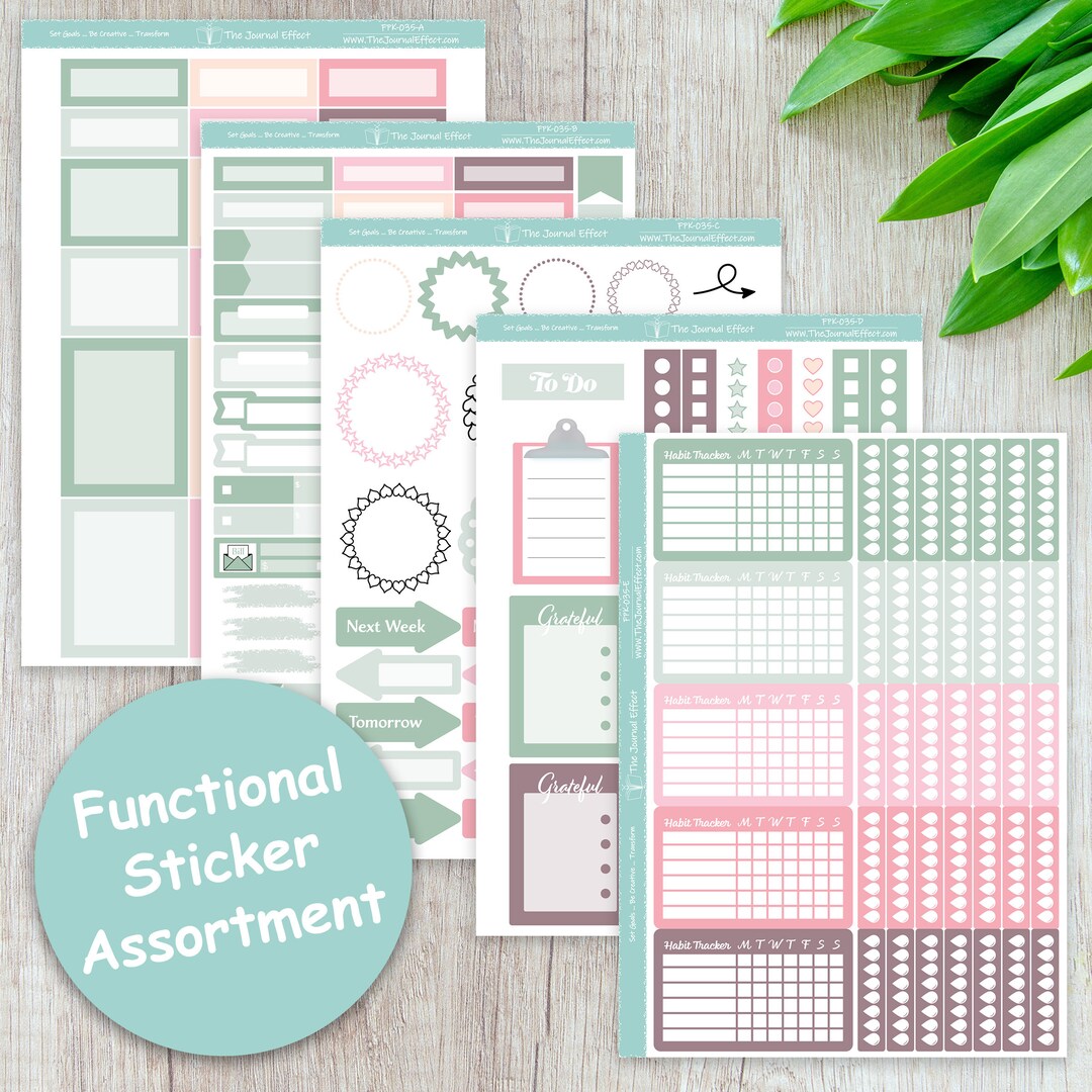 Functional Sticker Variety Pack, Functional Label Planner Stickers for ...