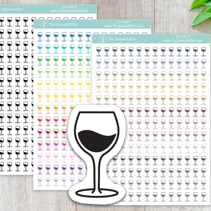 Wine Glass Stickers - Etsy