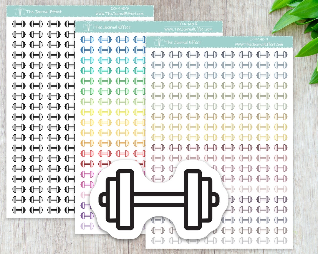 DUMBBELL, Mini Icon, Label Planner Stickers, Bujo, Functional Stickers ...