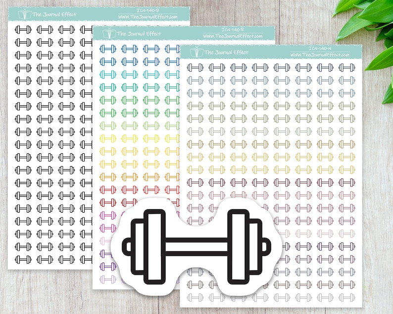 DUMBBELL, Mini Icon, Label Planner Stickers, Bujo, Functional Stickers ...