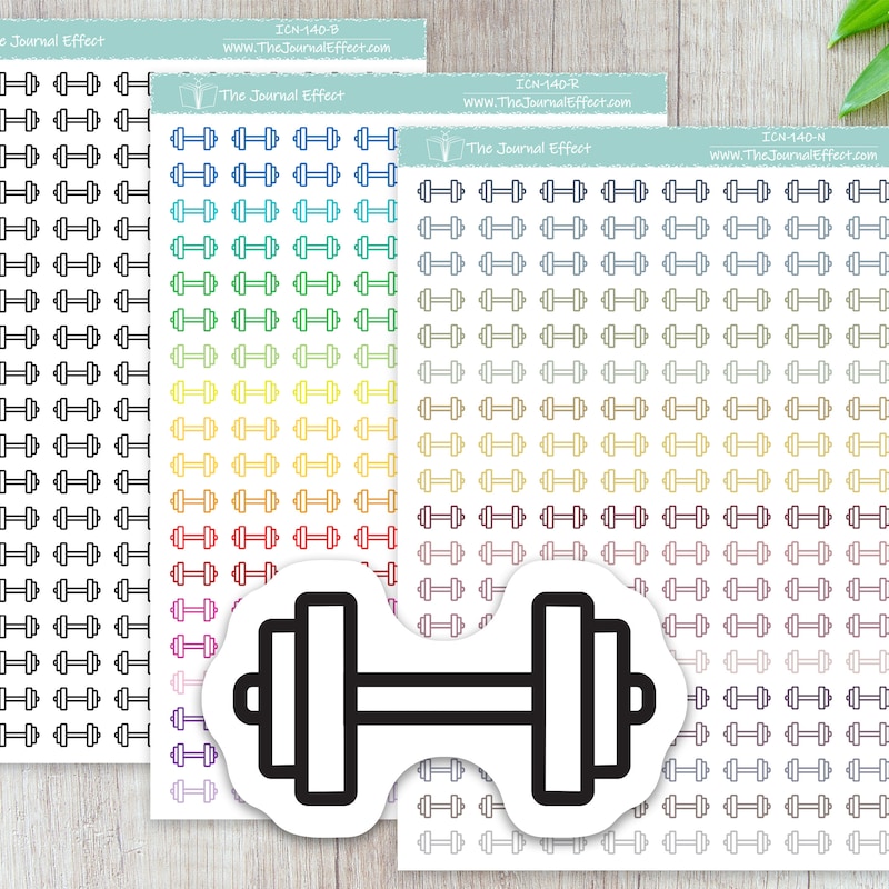 Dumbbell Weight Stickers - Etsy