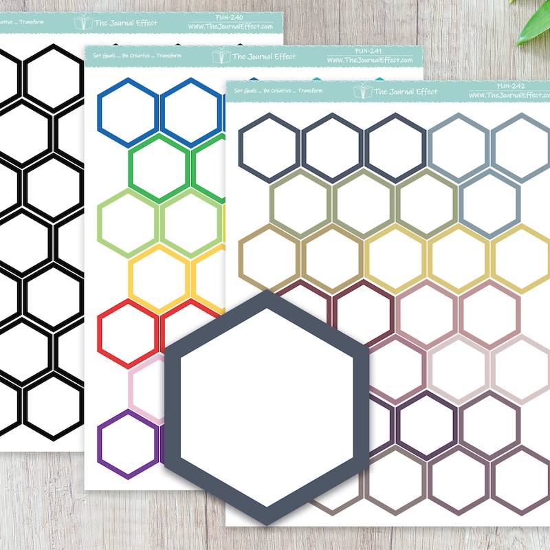 Hexagon Stickers - Etsy