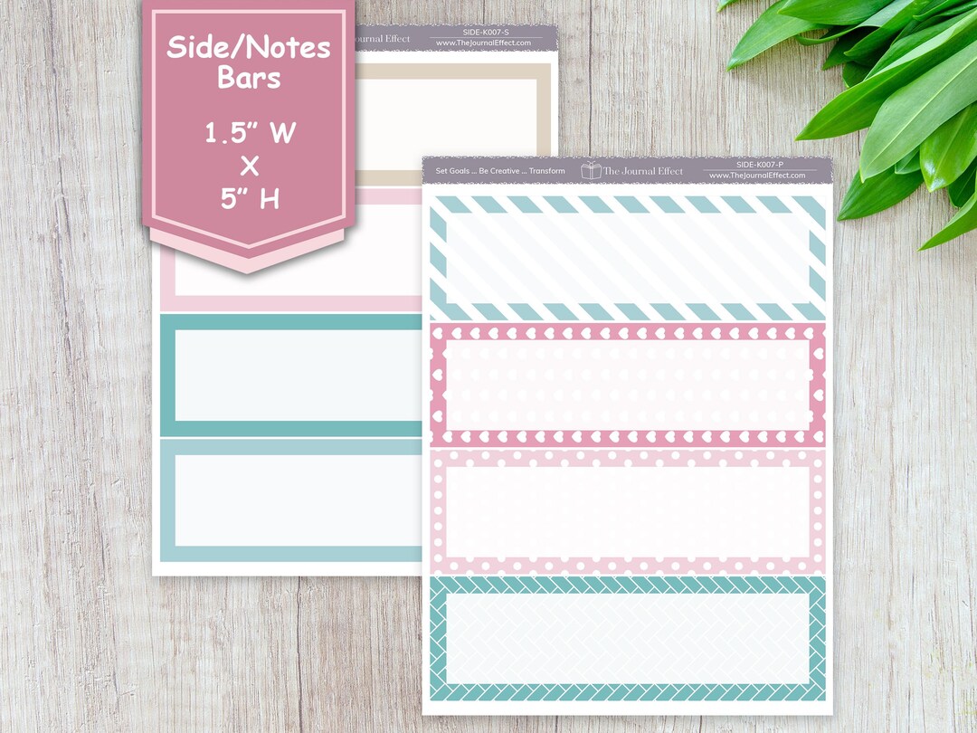 SIDE BAR Stickers, Notes Bar Cover, Planner Stickers, Decorative ...