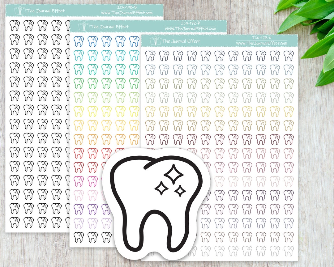 DENTIST / TOOTH, Mini Icon, Label Planner Stickers for Erin Condren ...