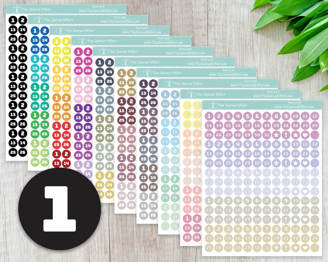 DATE DOT Sticker .27", Font F, Label Planner Stickers for Erin Condren ...
