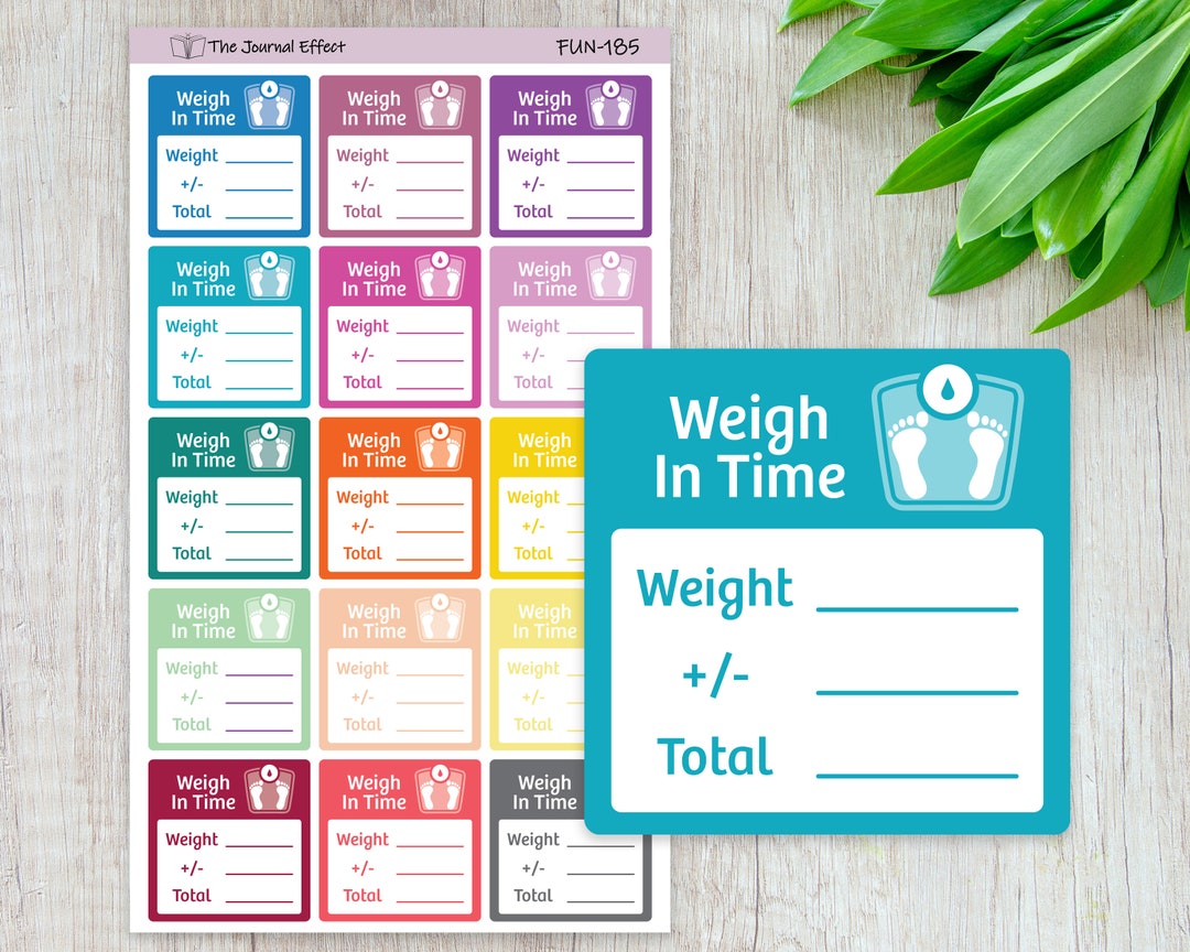 Weight Tracking Label Stickers, FUN-185 - Etsy