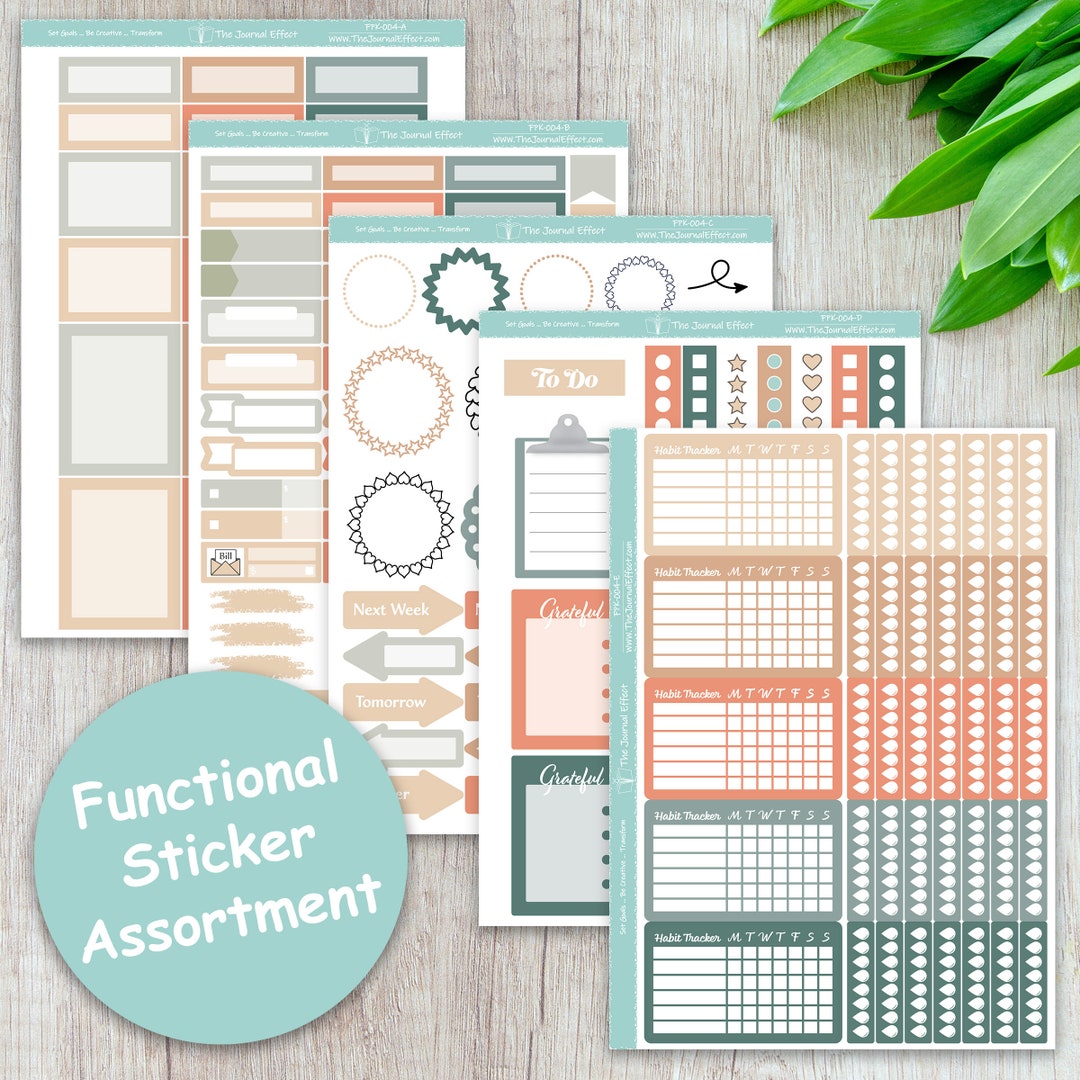 Functional Sticker Variety Pack, Functional Label Planner Stickers for ...