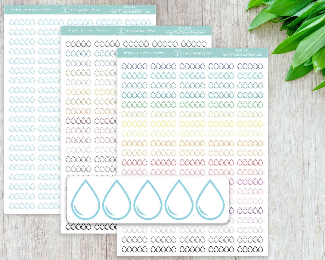 1" HYDRATION TRACKER, Functional Label Planner Stickers for Erin ...