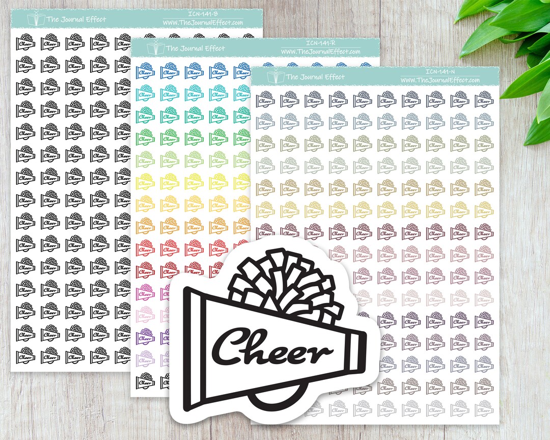 CHEERLEADING, Mini Icon, Label Planner Stickers, Bujo, Functional ...
