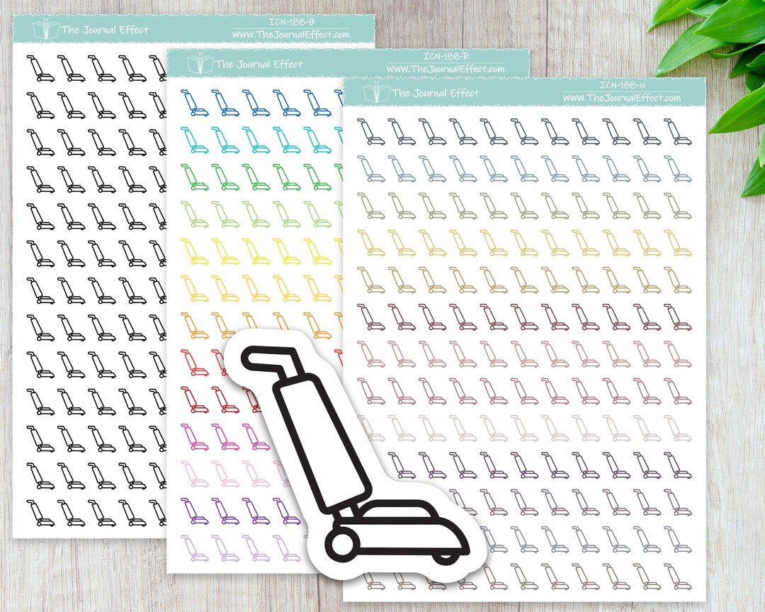 VACUUM, Mini Icon, Label Planner Stickers, Bujo, Functional Stickers ...
