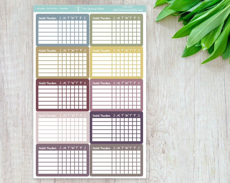 WEEKLY HABIT Tracker Table Functional Label Planner Stickers - Etsy