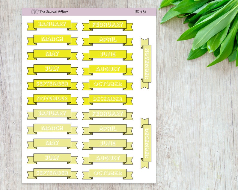 MONTH BANNER Header 2.5 Label Planner Stickers for Erin - Etsy