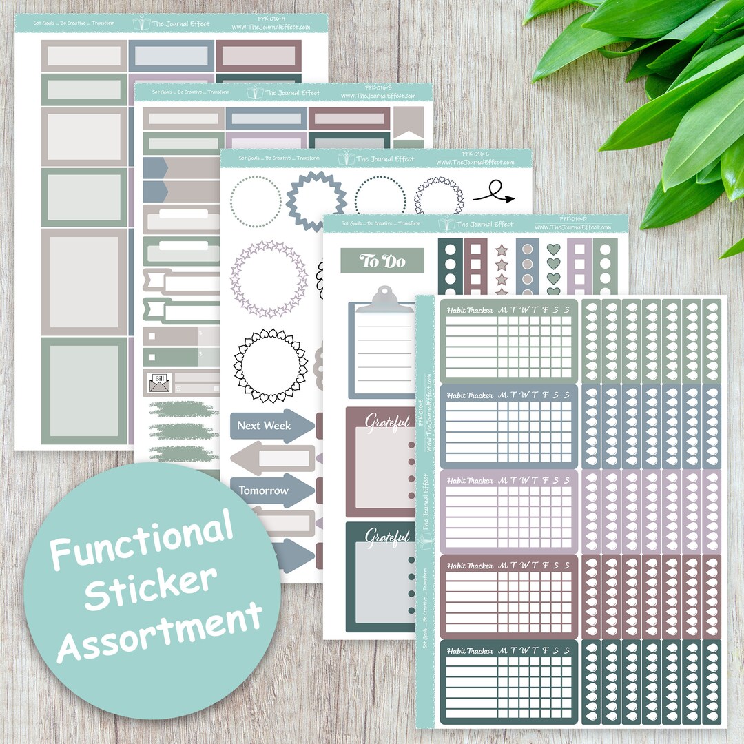 Functional Sticker Variety Pack, Functional Label Planner Stickers for ...