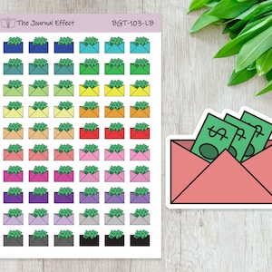 Cash Envelope or Pay Day Icon, Budget Label Planner Stickers for Erin ...