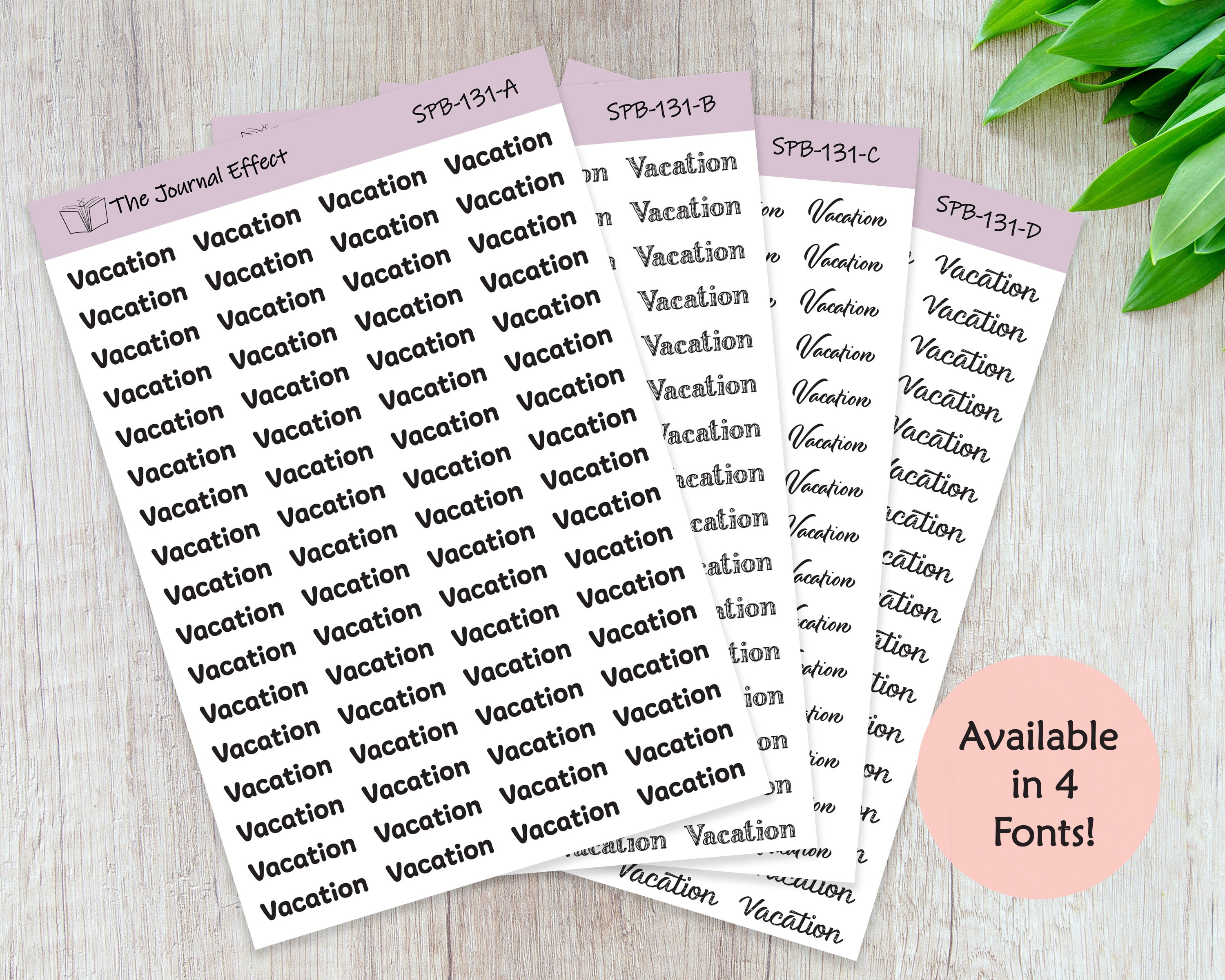 VACATION Script Planner Sticker Labels for Erin Condren Happy - Etsy