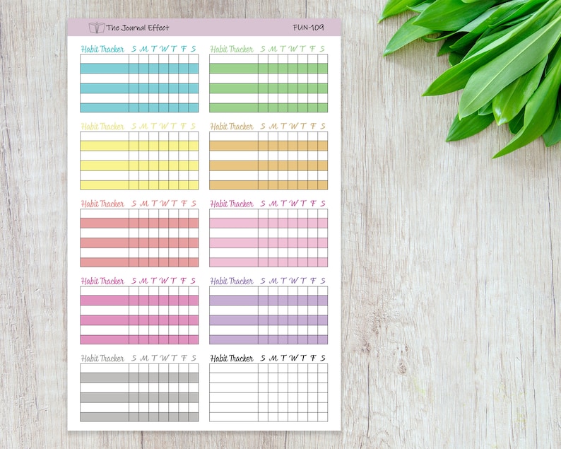 WEEKLY HABIT Tracker Table Functional Label Planner Stickers - Etsy