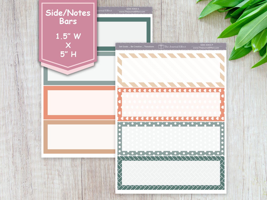 SIDE BAR Stickers, Notes Bar Cover, Planner Stickers, Decorative ...