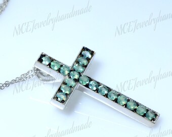 Alexandrite Cross Necklace - Etsy