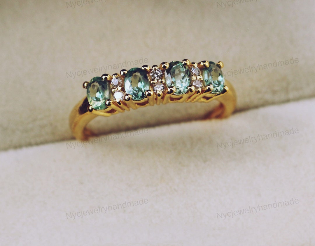 Unique Natural Alexandrite Ring Certified Alexandrite With White ...