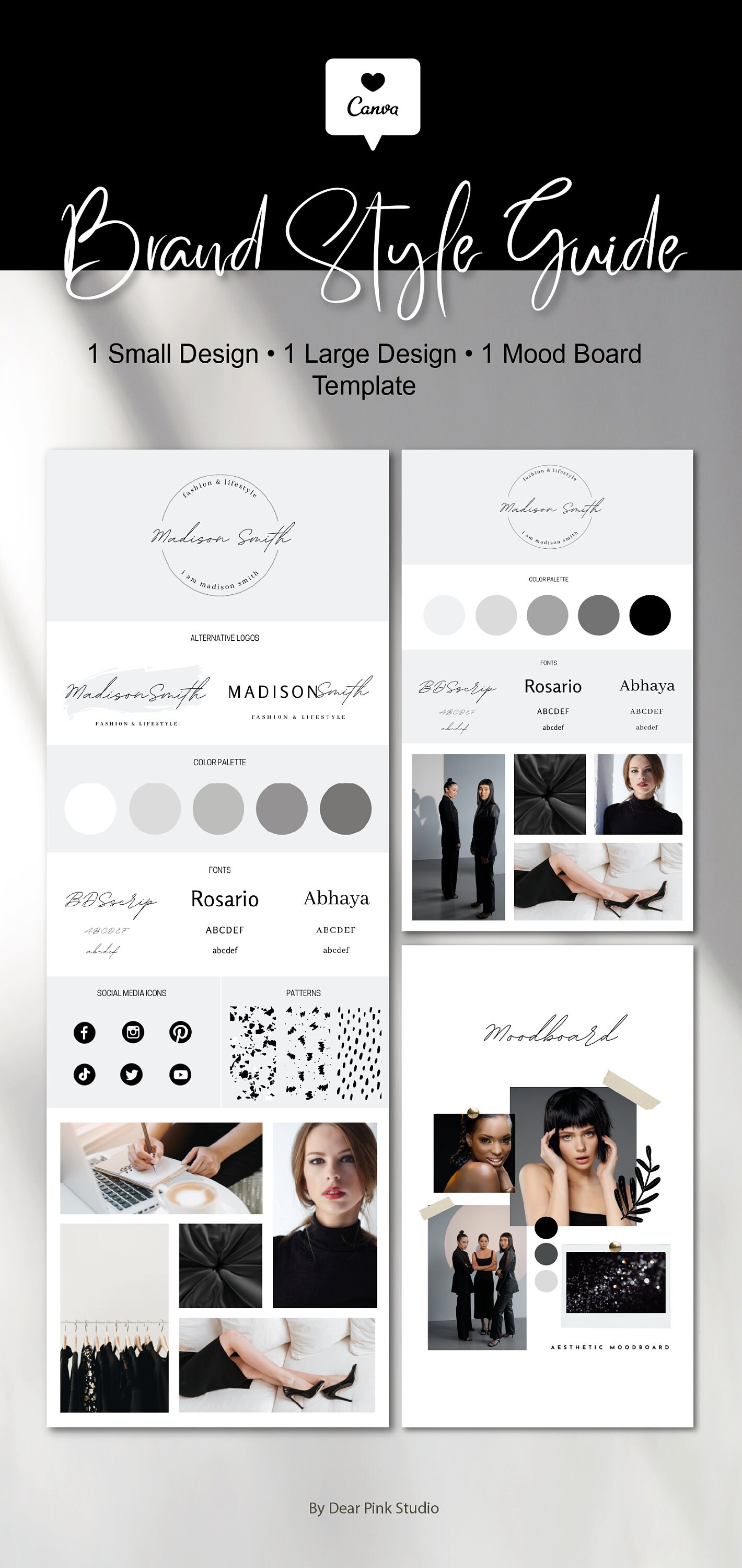 Brand Style Guide and Mood Board Design Template Canva Brand Board ...