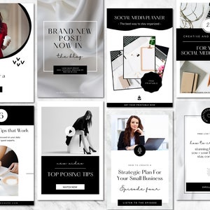 Black and White Pinterest Pin Templates Editable Pinterest Pin Template ...