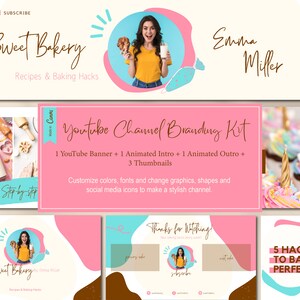 Youtube Bakery Branding Kit Personalized Banner, Intro, Outro ...
