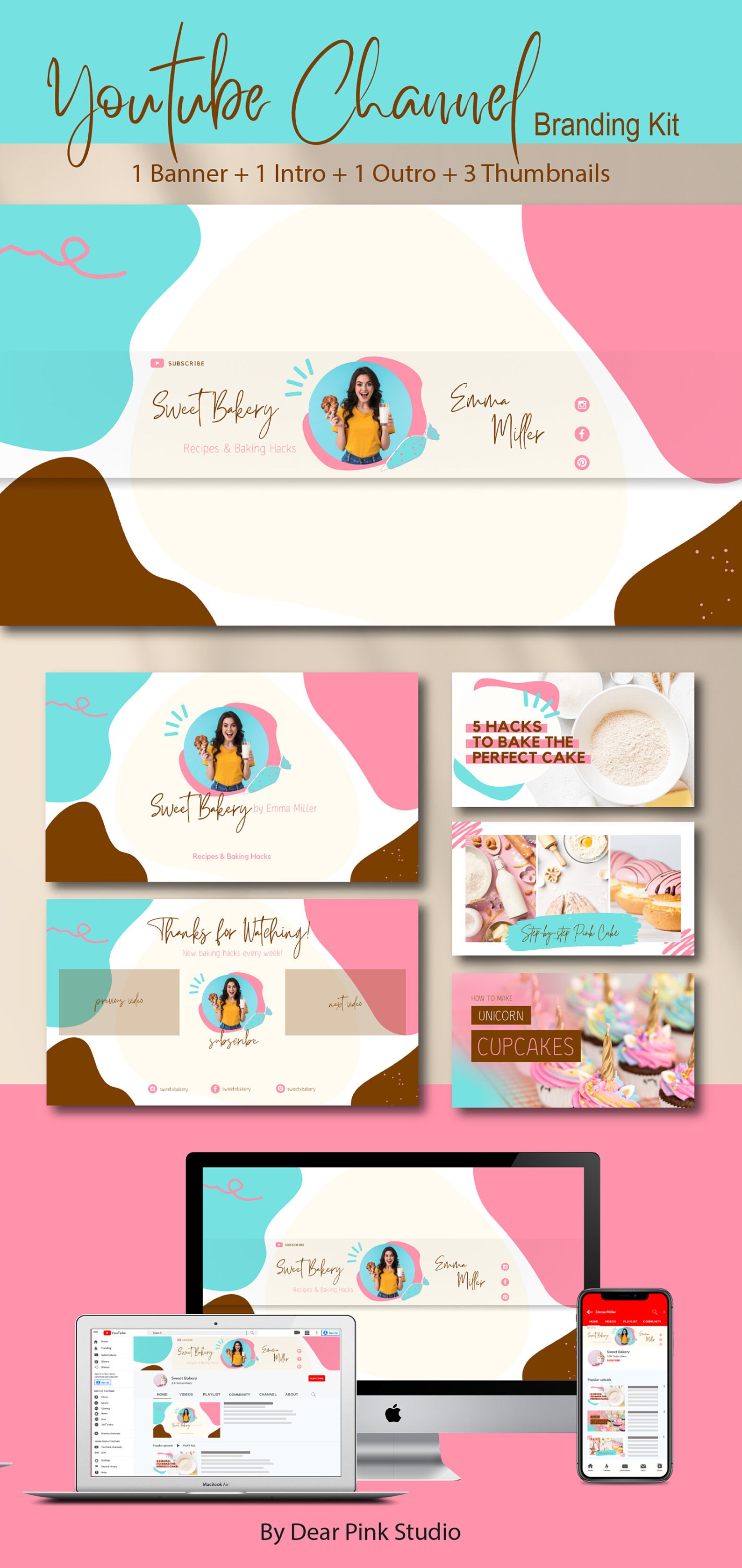 Youtube Bakery Branding Kit Personalized Banner, Intro, Outro ...