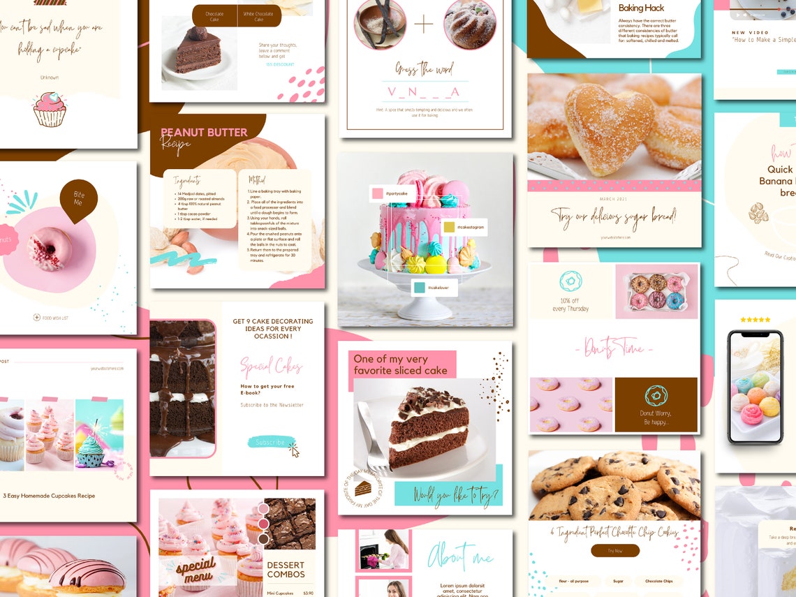 Instagram Branding Kit Brand Identity Kit IG Bakery - Etsy