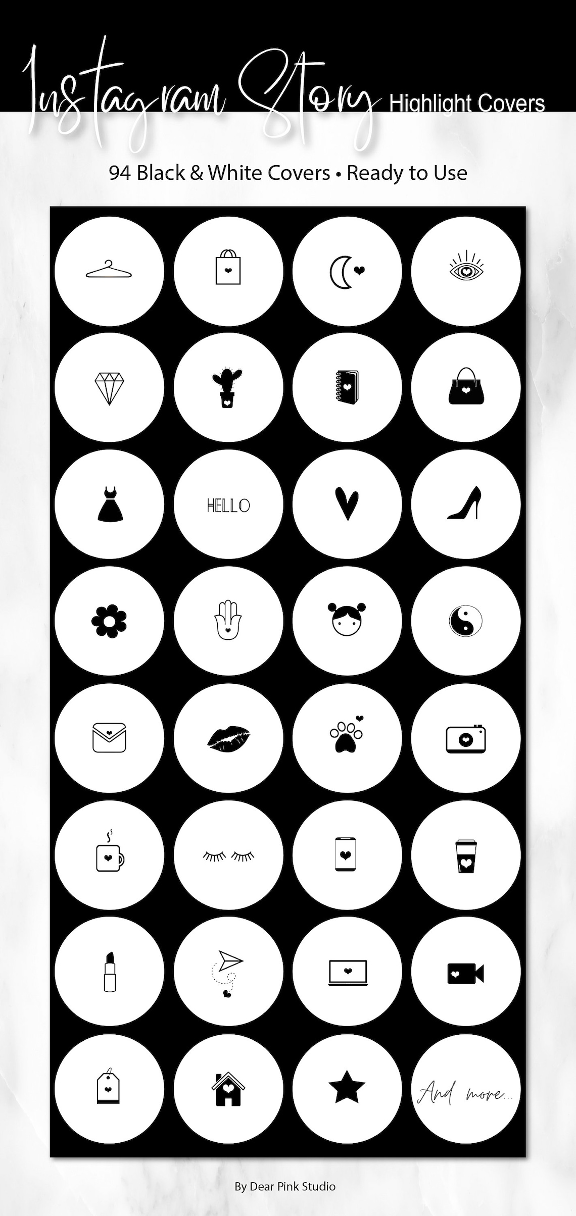 Black and White Instagram Highlight Cover Instagram - Etsy