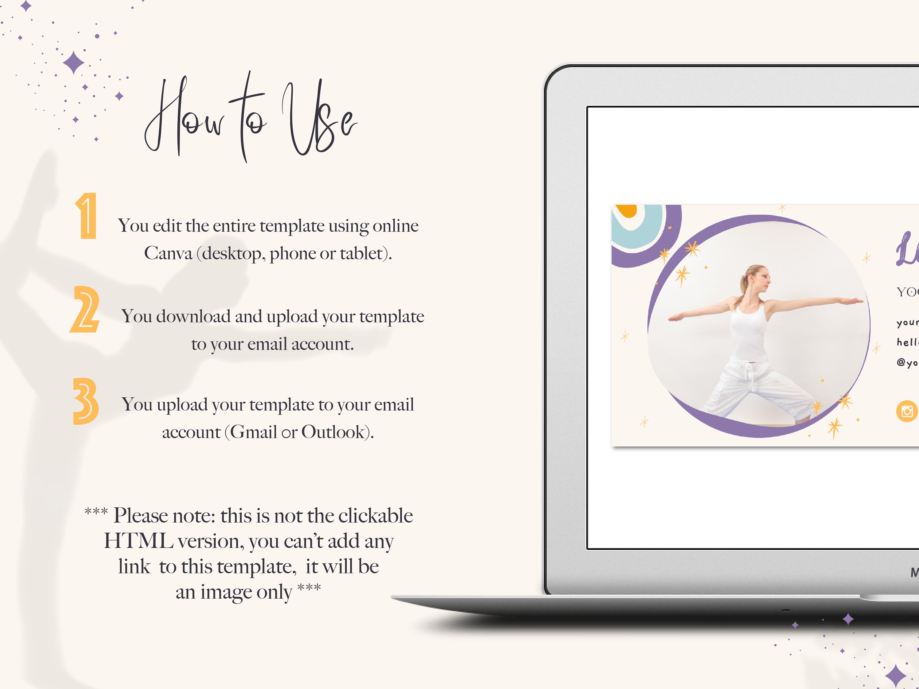Yoga Email Signature Template Canva Email Signature Design Signature ...