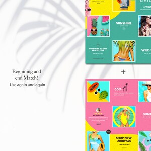 Summer Marketing Template Instagram Puzzle Feed Colourful | Etsy