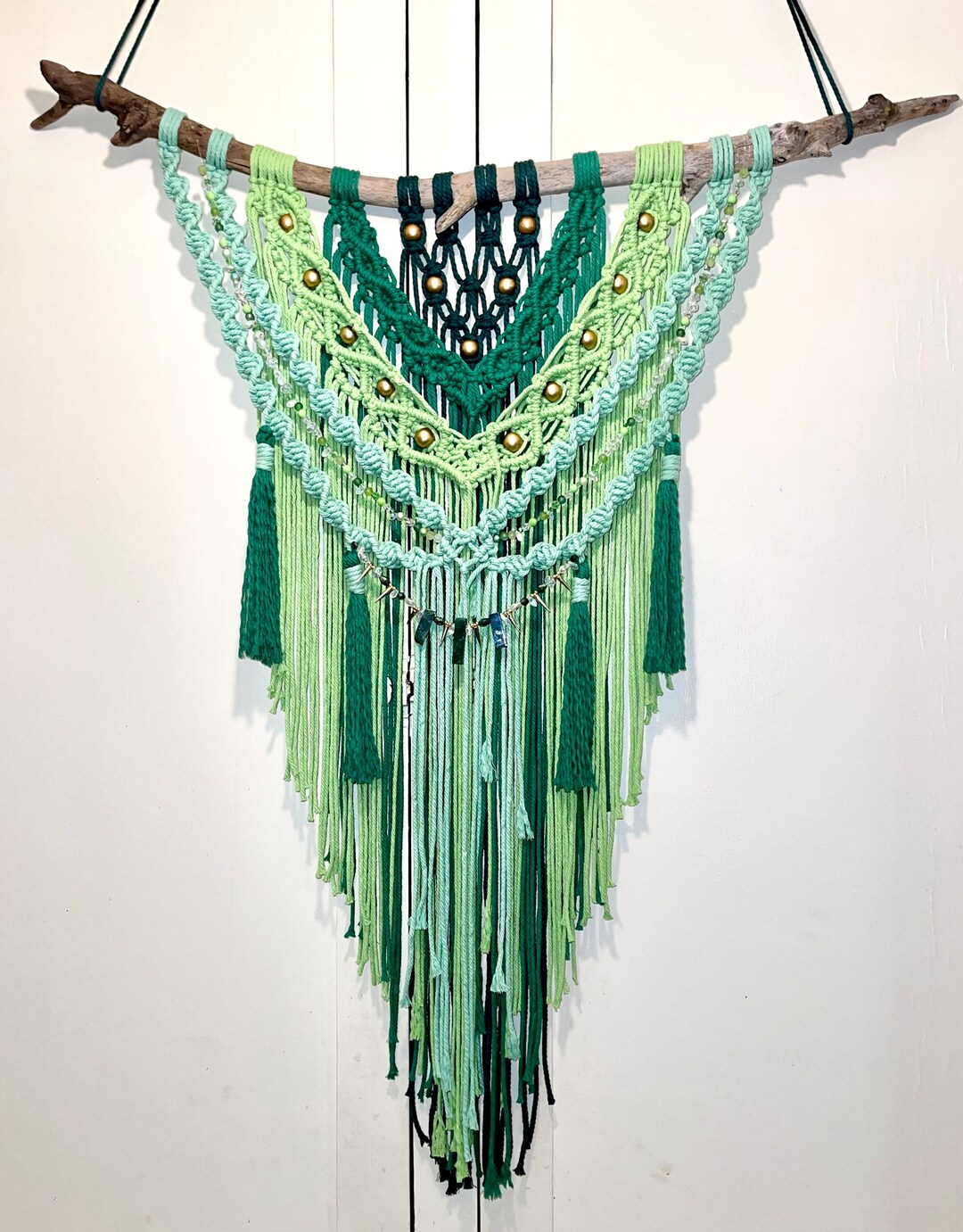Macrame Wall Hangers With Added Crystals and Stones - Handmade Art With ...