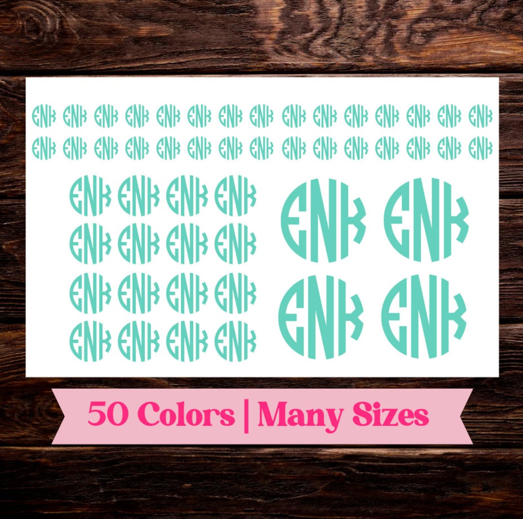 HUGE Sheet of Monogram Decals, Set of 50 Monogram Decals, Set of Vinyl ...