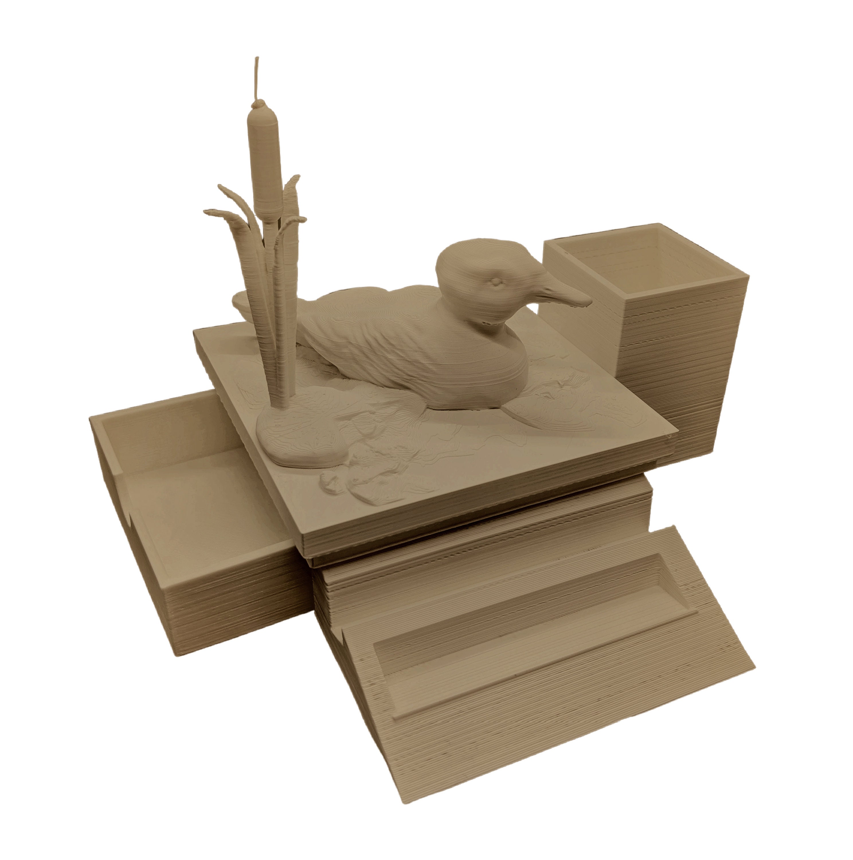 Duck Desk Organizer Wood Desk Caddy White Desk Organizer 3D Printed ...