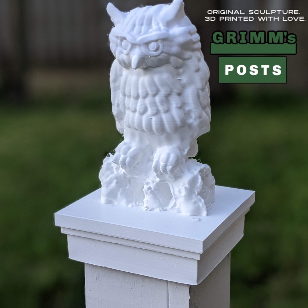 Owl 4x4 or 6x6 Post Cap | Wood or White | Owl Gift | Outdoor Decor ...