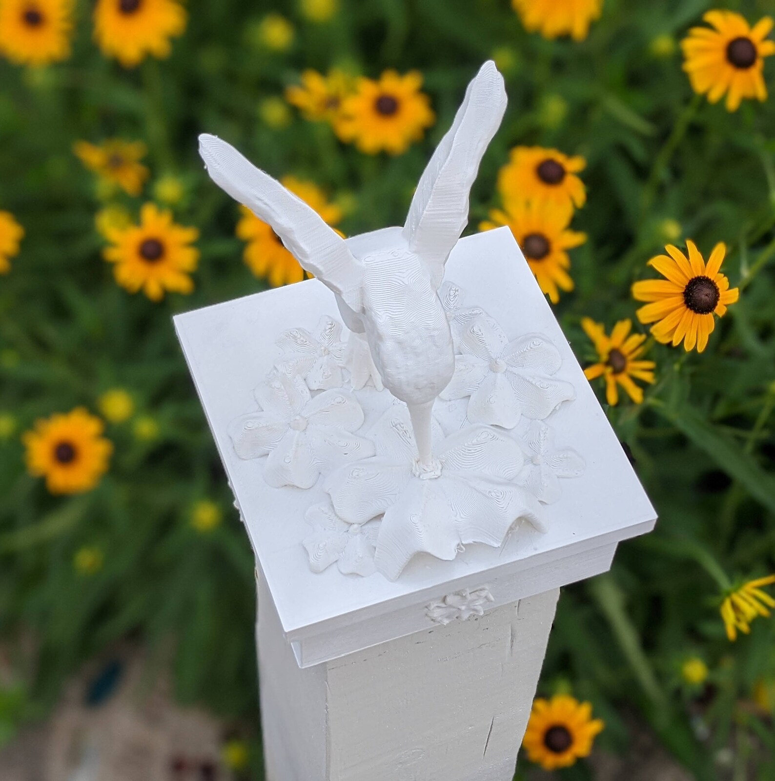 Hummingbird 4x4 or 6x6 Post Cap | Wood White or Hand-painted ...