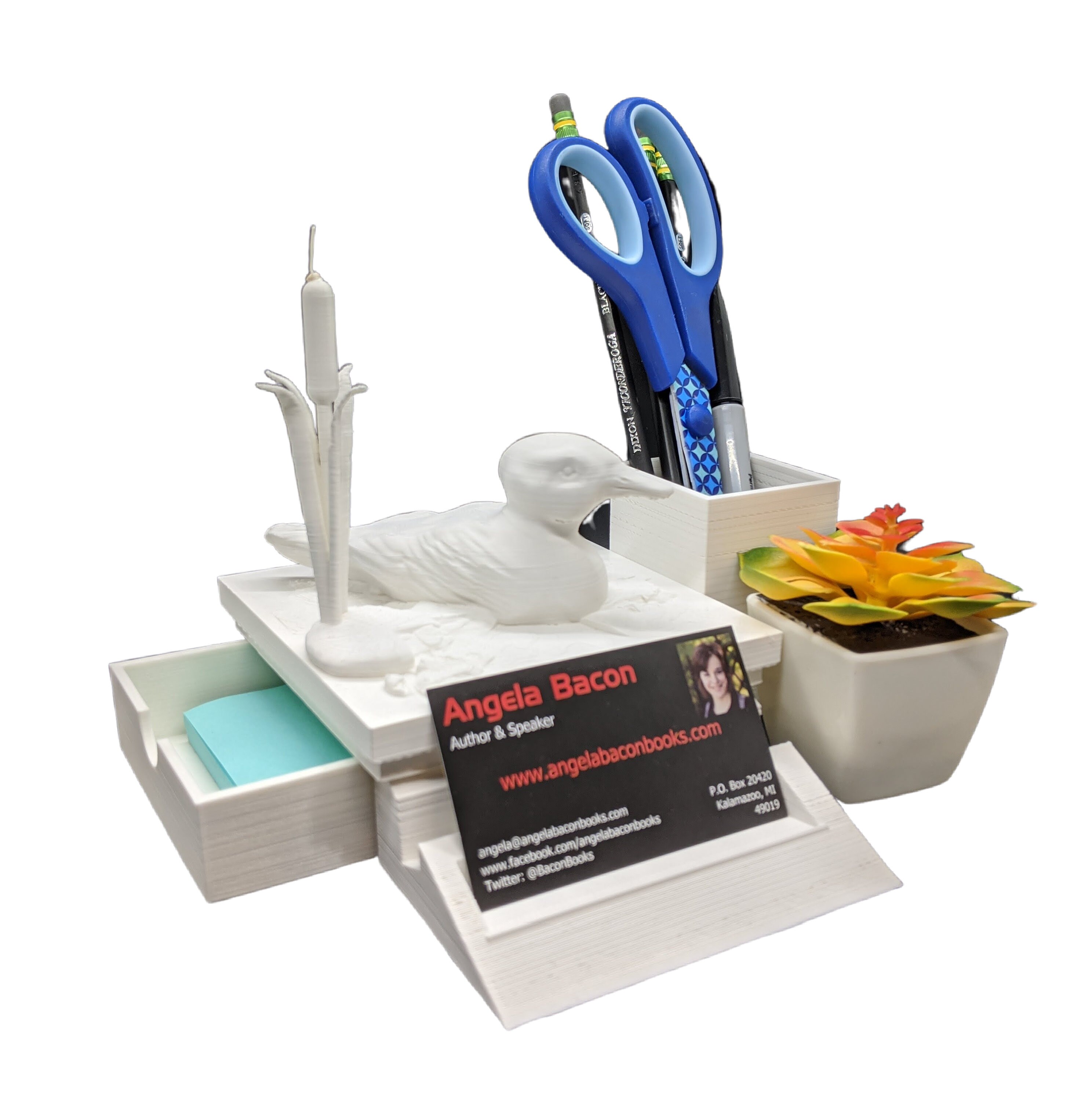 Duck Desk Organizer Wood Desk Caddy White Desk Organizer 3D Printed ...