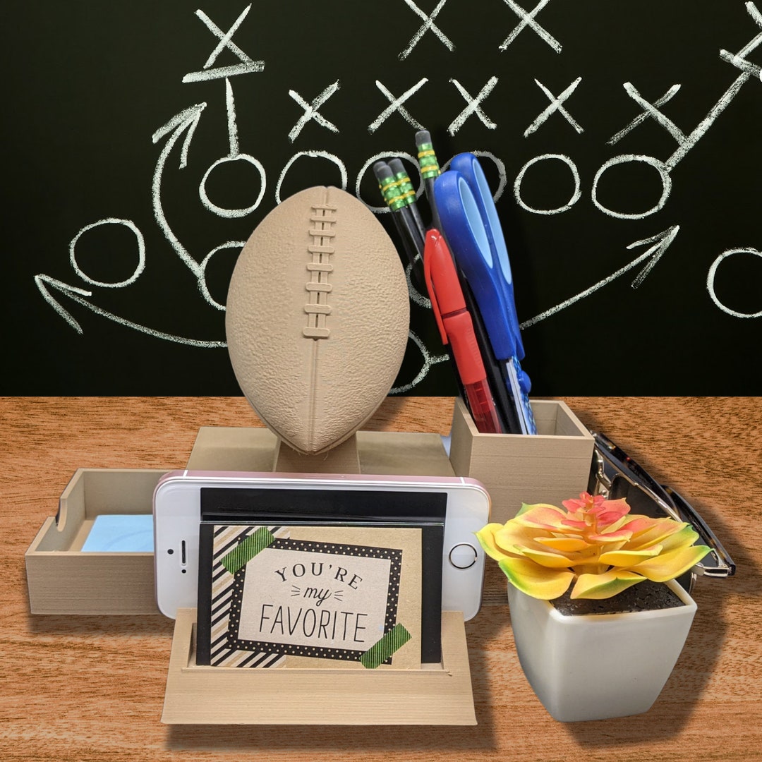 Football Desk Organizer Wood Desk Caddy White Desk Organizer 3D Printed ...