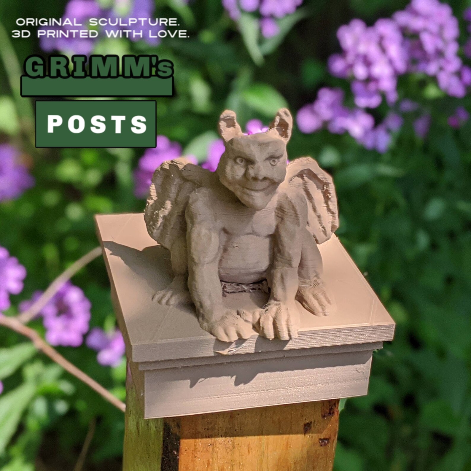 Gargoyle 4x4 or 6x6 Post Cap | Wood or White | Gargoyle Gift | Outdoor ...