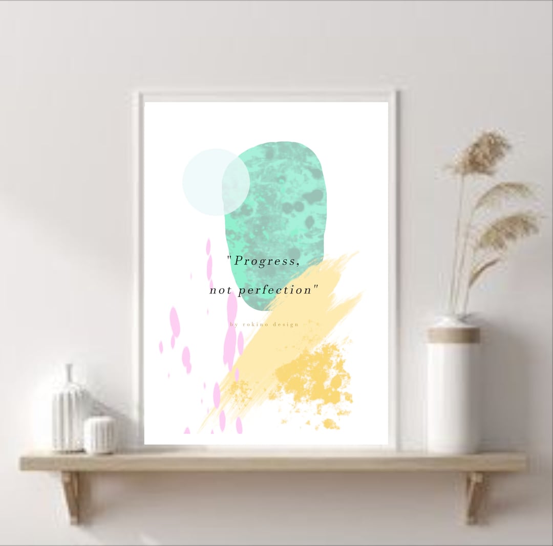 Progress Not Perfection Print | Abstract Motivational Wall Art - Etsy