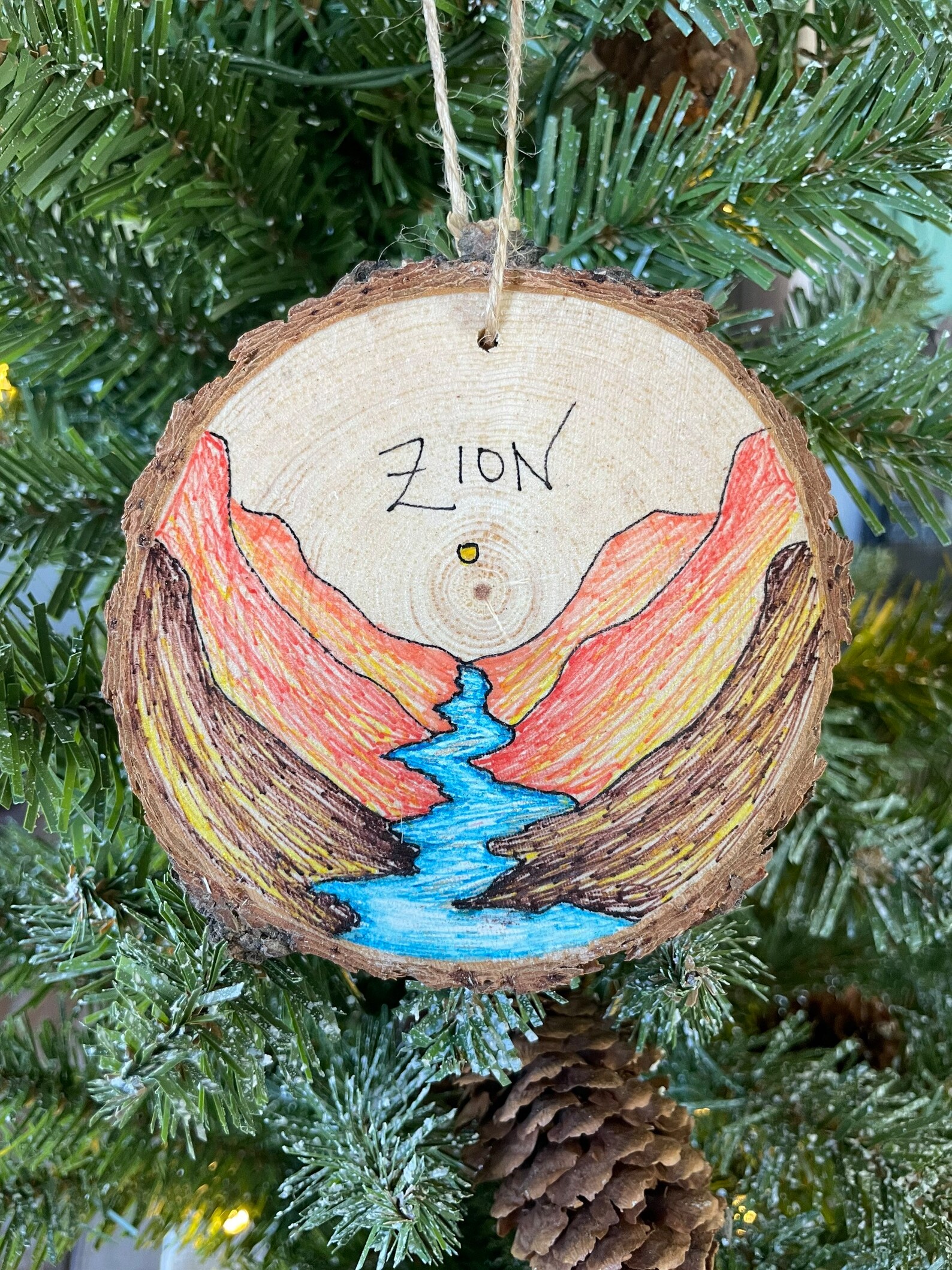 Handmade Zion National Park Wood Slice Christmas Ornament - Etsy