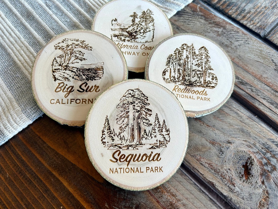 California Coast and National Park Coaster Set Redwoods Highway One Big ...