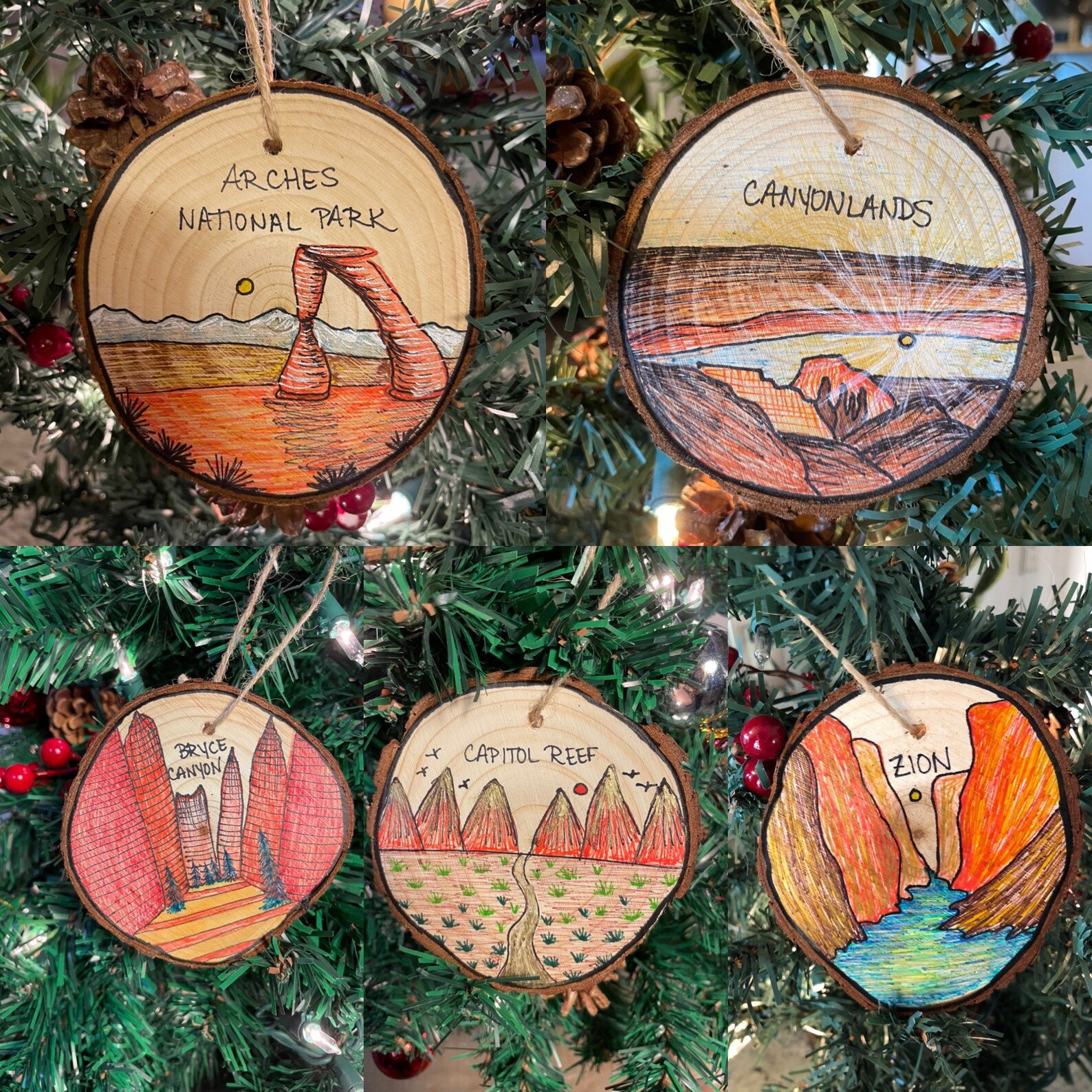 Handmade Zion National Park Wood Slice Christmas Ornament - Etsy
